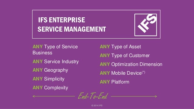 IFS Enterprise Service Management (ESM) Overview IFS Enterprise Service Management (ESM) Overview