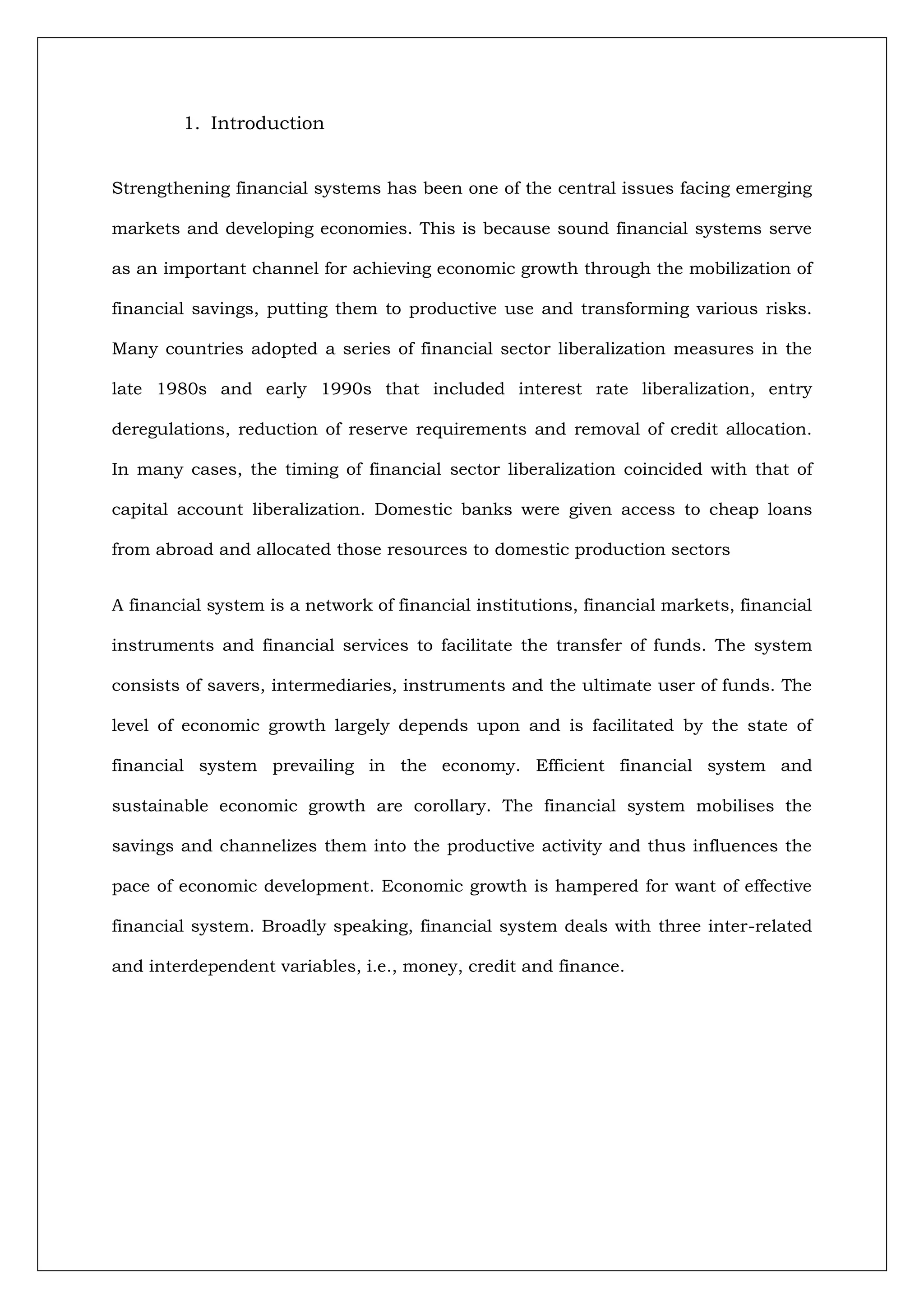 INDIAN FINANCIAL SYSTEM - REFORMS | DOCX