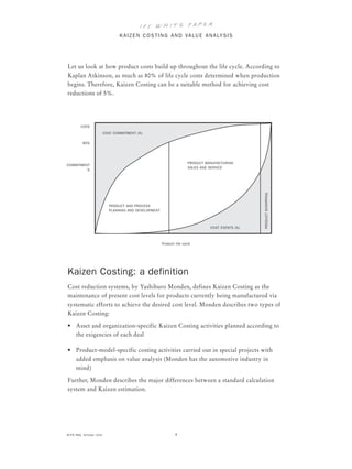 Ifs kaizen costing and value analysis | PDF | Business | Business and Finance