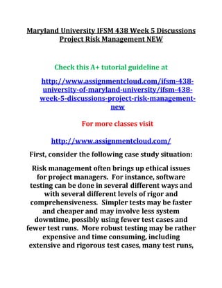 IFSM 438 Entire Course NEW | DOCX