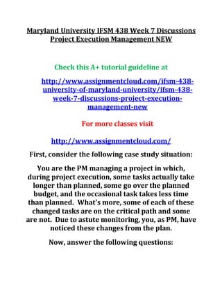 IFSM 438 Entire Course NEW | DOCX