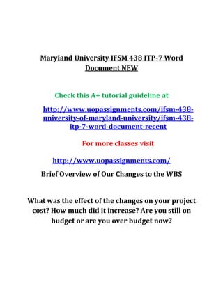 IFSM 438 Entire Course NEW | DOCX