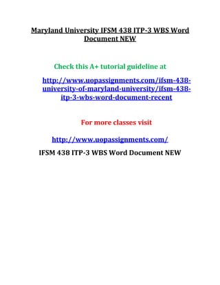 IFSM 438 Entire Course NEW | PDF