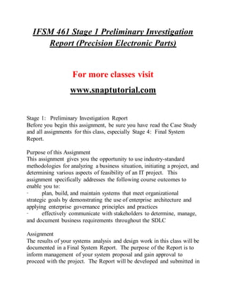 IFSM 461 EXceptional Education/snaptutorial.COM