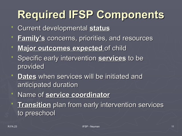Individualized Family Service Plan PRESENTATION | PPT
