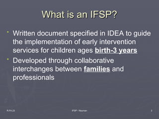 Individualized Family Service Plan PRESENTATION | PPT