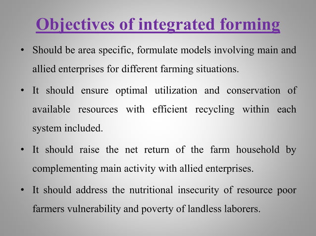 integrated farming system | PPTX | Agriculture | Industries