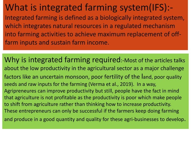 Integrated farming system [IFS] | PPTX | Agriculture | Industries