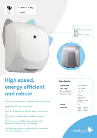 Dryflow Hand Dryers Product Catalogue | PDF