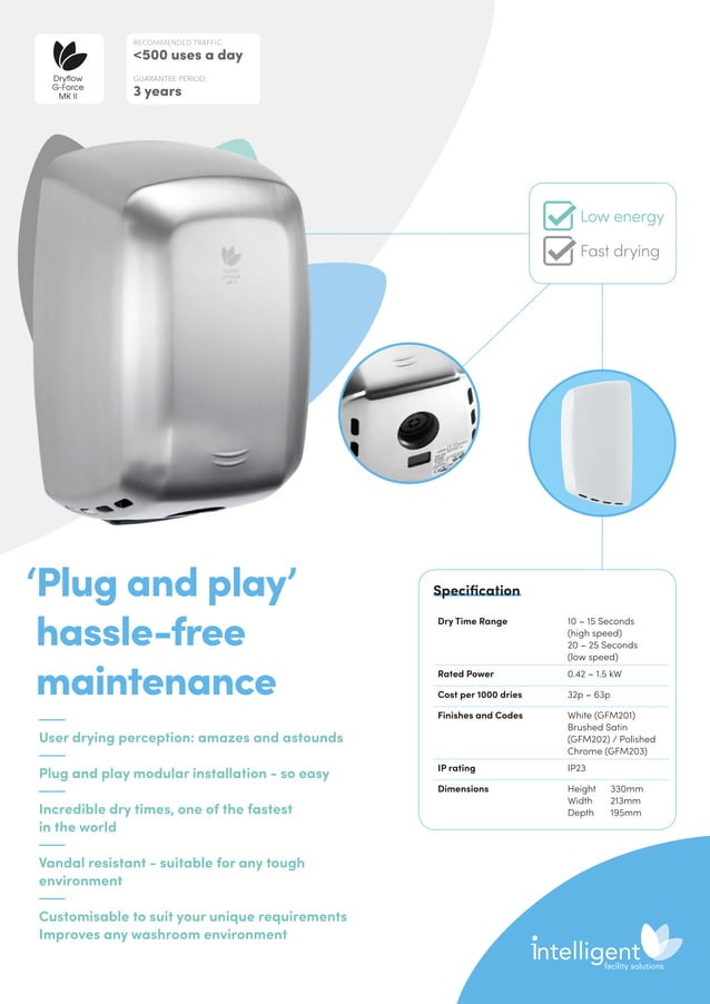 Dryflow Hand Dryers Product Catalogue | PDF