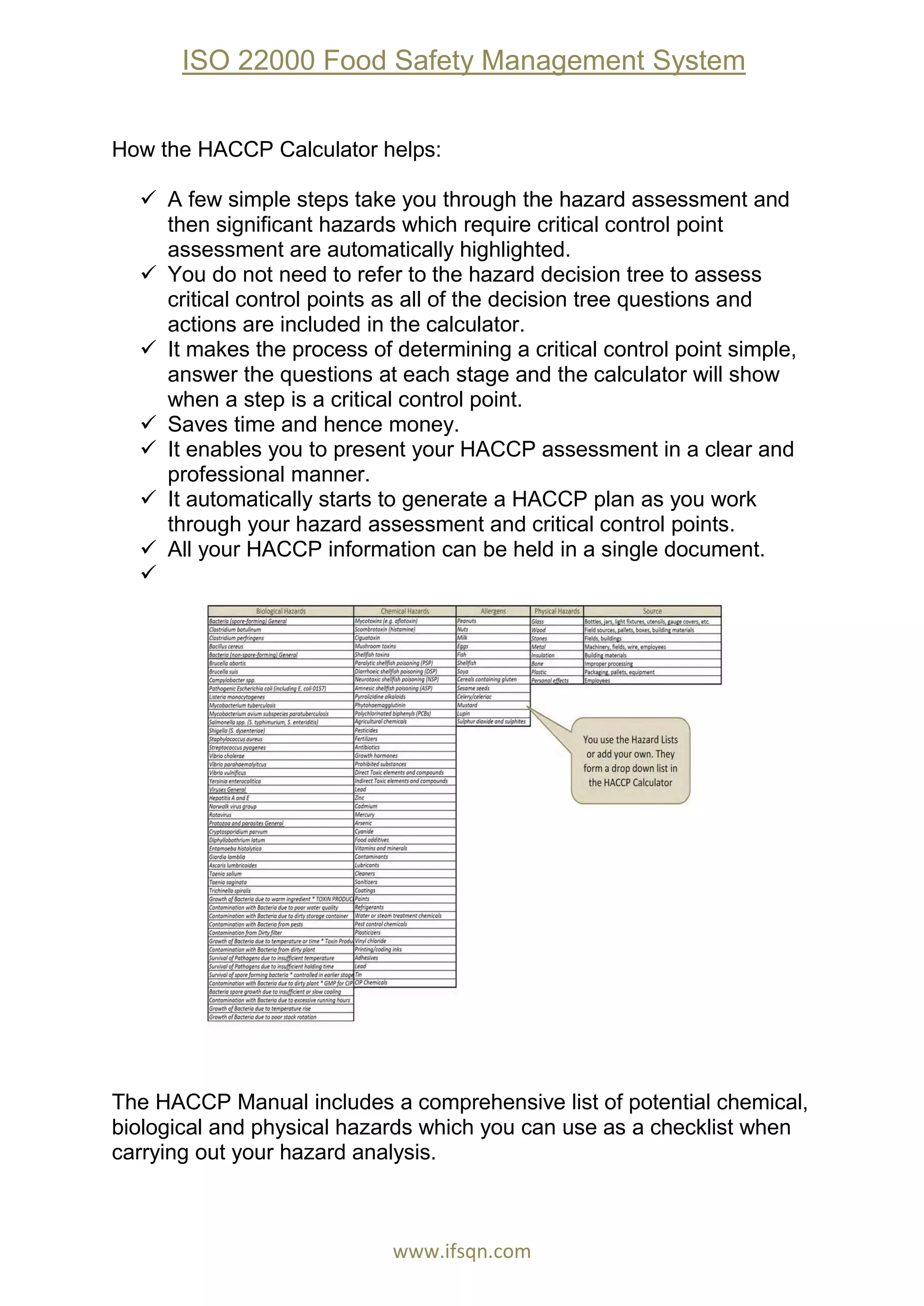 i.s.o 22000 food safety management system product information . | PDF
