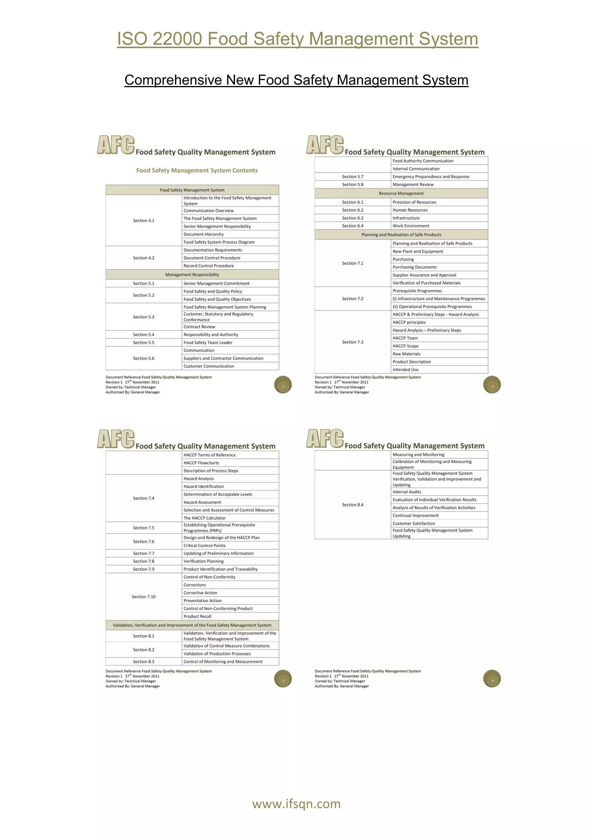 i.s.o 22000 food safety management system product information . | PDF