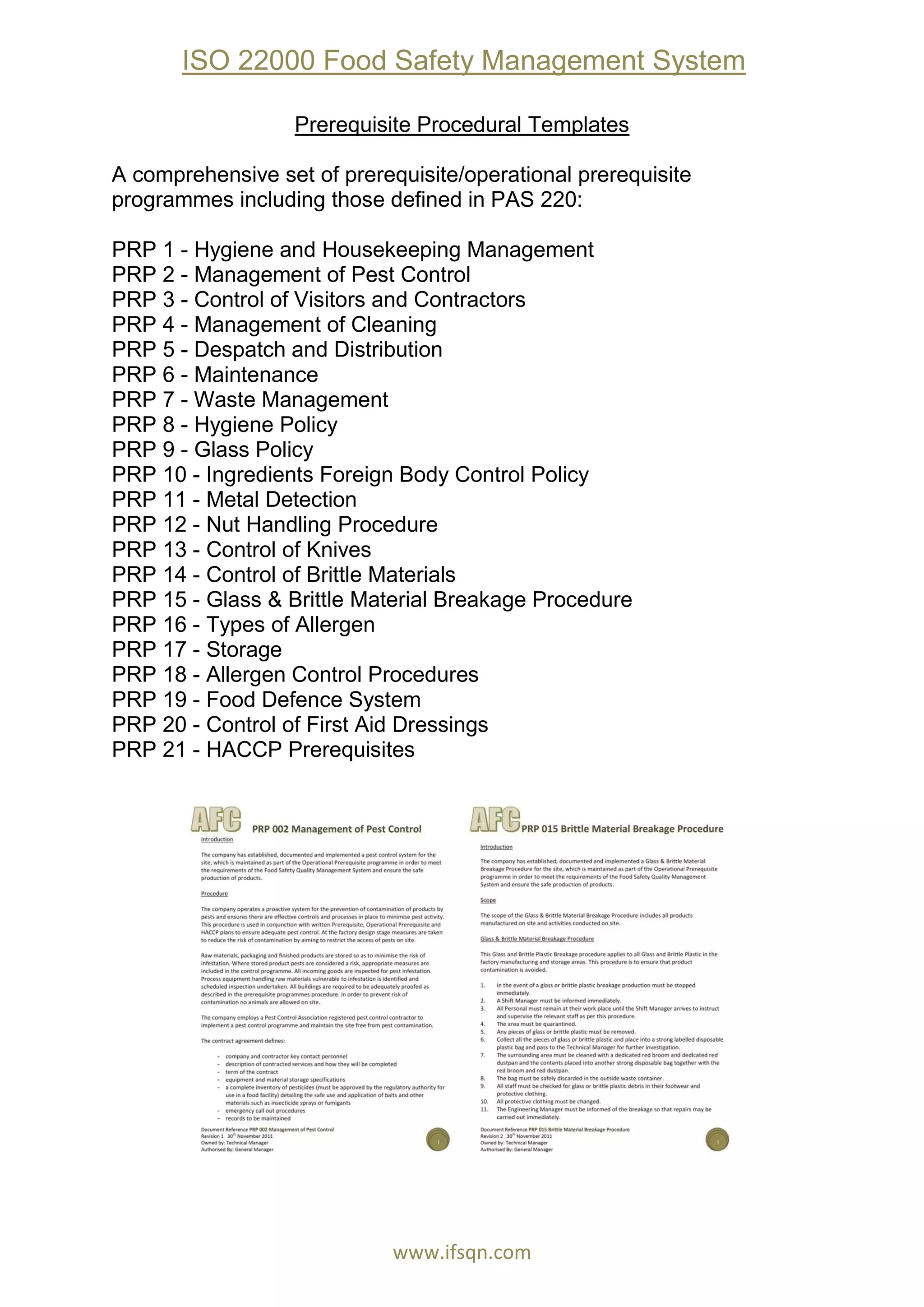 i.s.o 22000 food safety management system product information . | PDF