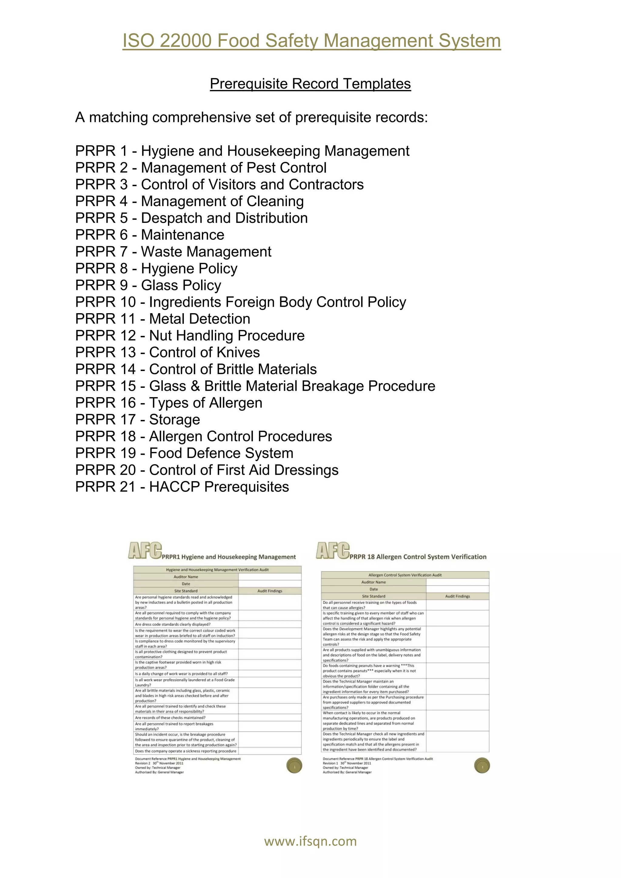 i.s.o 22000 food safety management system product information . | PDF