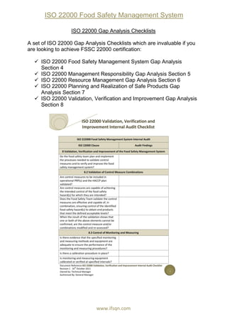 i.s.o 22000 food safety management system product information . | PDF
