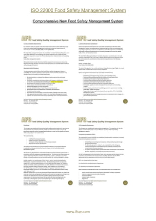 i.s.o 22000 food safety management system product information . | PDF