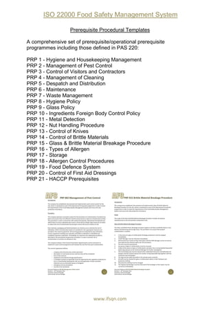 i.s.o 22000 food safety management system product information . | PDF