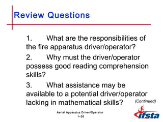 Ifsta aerial apparatus driver operator handbook 2 ed ch 01 the driver ...