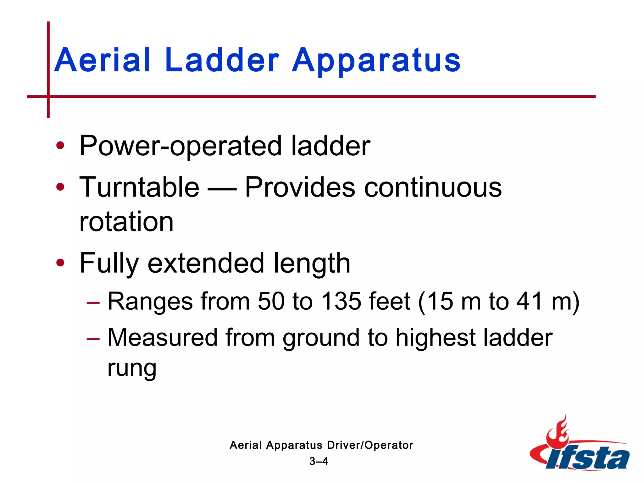 Ifsta aerial apparatus driver operator handbook 2 ed ch 03 types ...