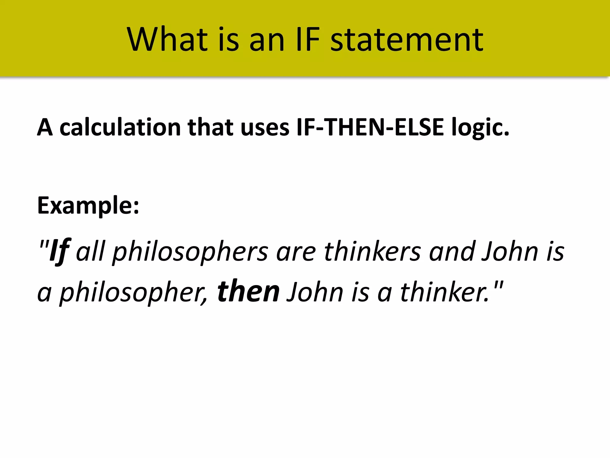 Using the IF Function in Excel | PDF
