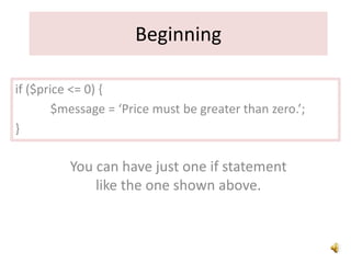 If Statements for PHP | PPT