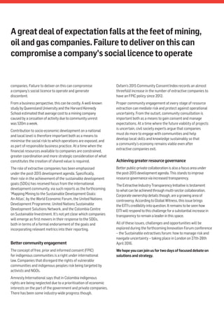 Sustainable Extractives Brochure April 2016 | PDF