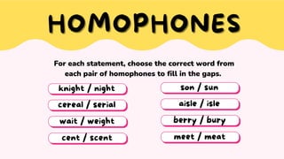 IFS Vocabulary - Homophones, Homonyms, One Word Substitution | PDF