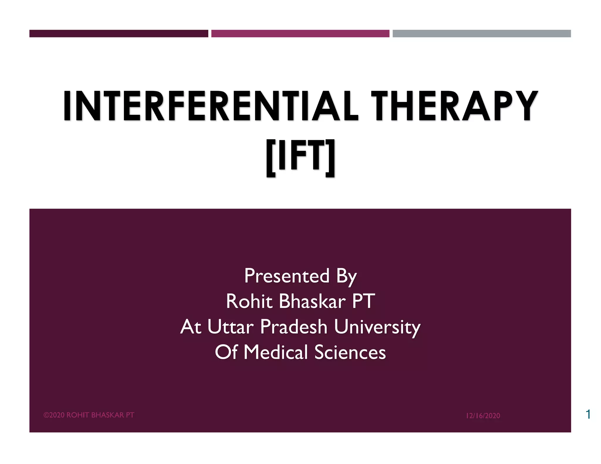 Interferential Therapy / Interferential Current (IFC) I Physiotherapy ...