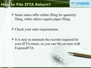 Ifta return online | PPT