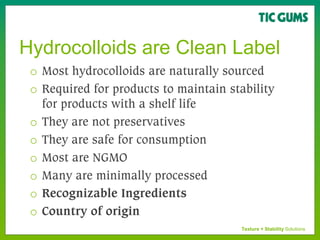 Formulating Texture & Stability Using Clean Label Hydrocolloids | PDF ...