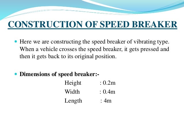 power generation by speed breaker