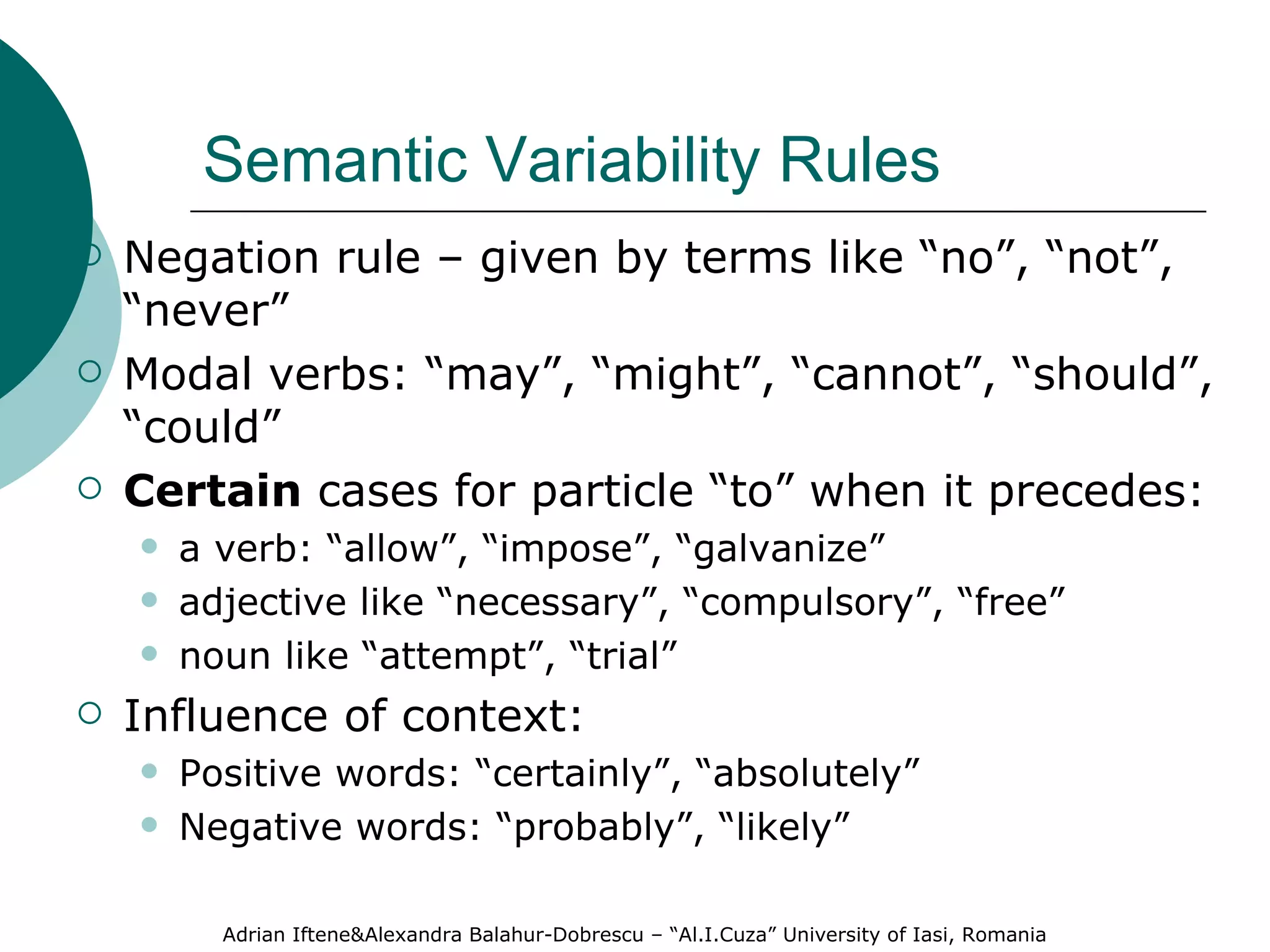 Hypothesis Transformation And Semantic Variability Rules Used In Rte Ppt