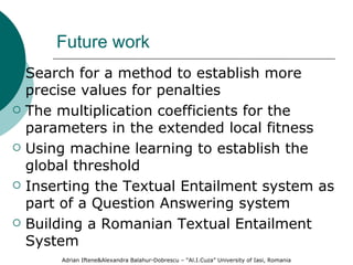 Hypothesis Transformation and Semantic Variability Rules Used in RTE | PPT