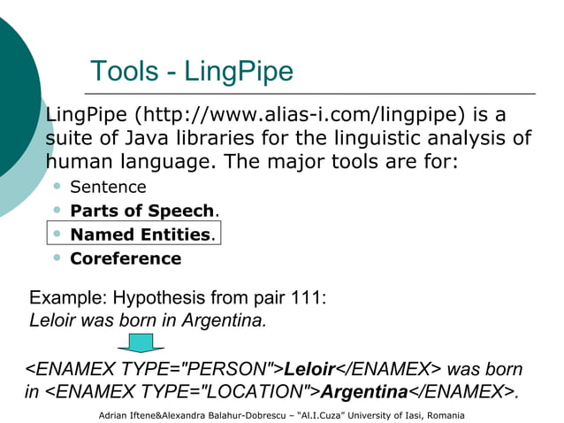 Hypothesis Transformation and Semantic Variability Rules Used in RTE | PPT