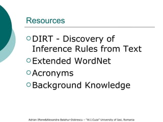 Hypothesis Transformation and Semantic Variability Rules Used in RTE | PPT