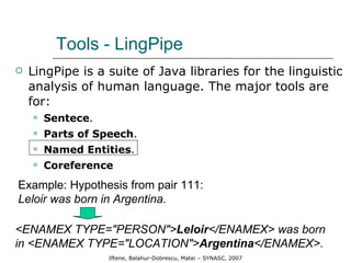 A Distributed Architecture System for Recognizing Textual Entailment | PPT
