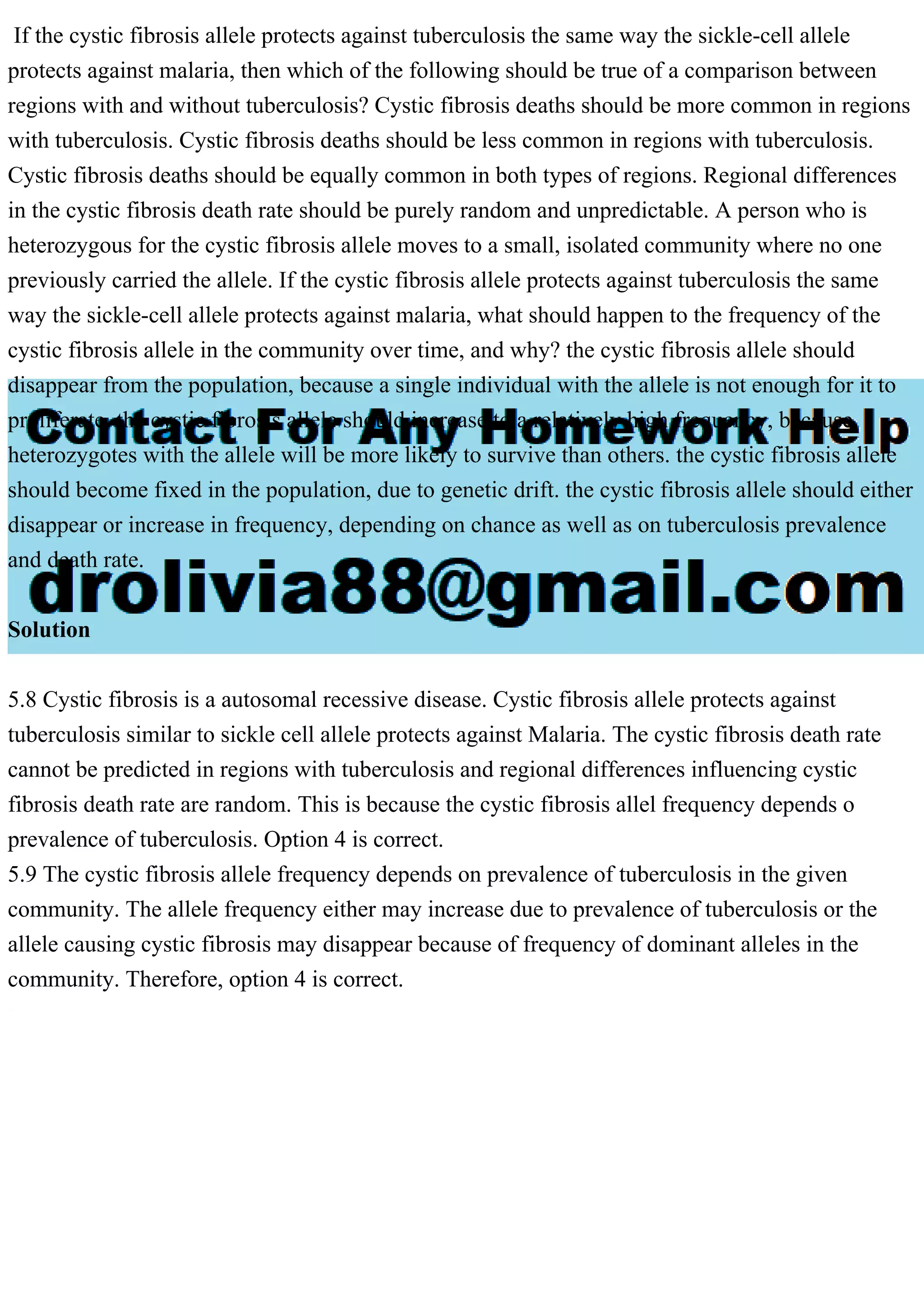 If the cystic fibrosis allele protects against tuberculosis the same .pdf