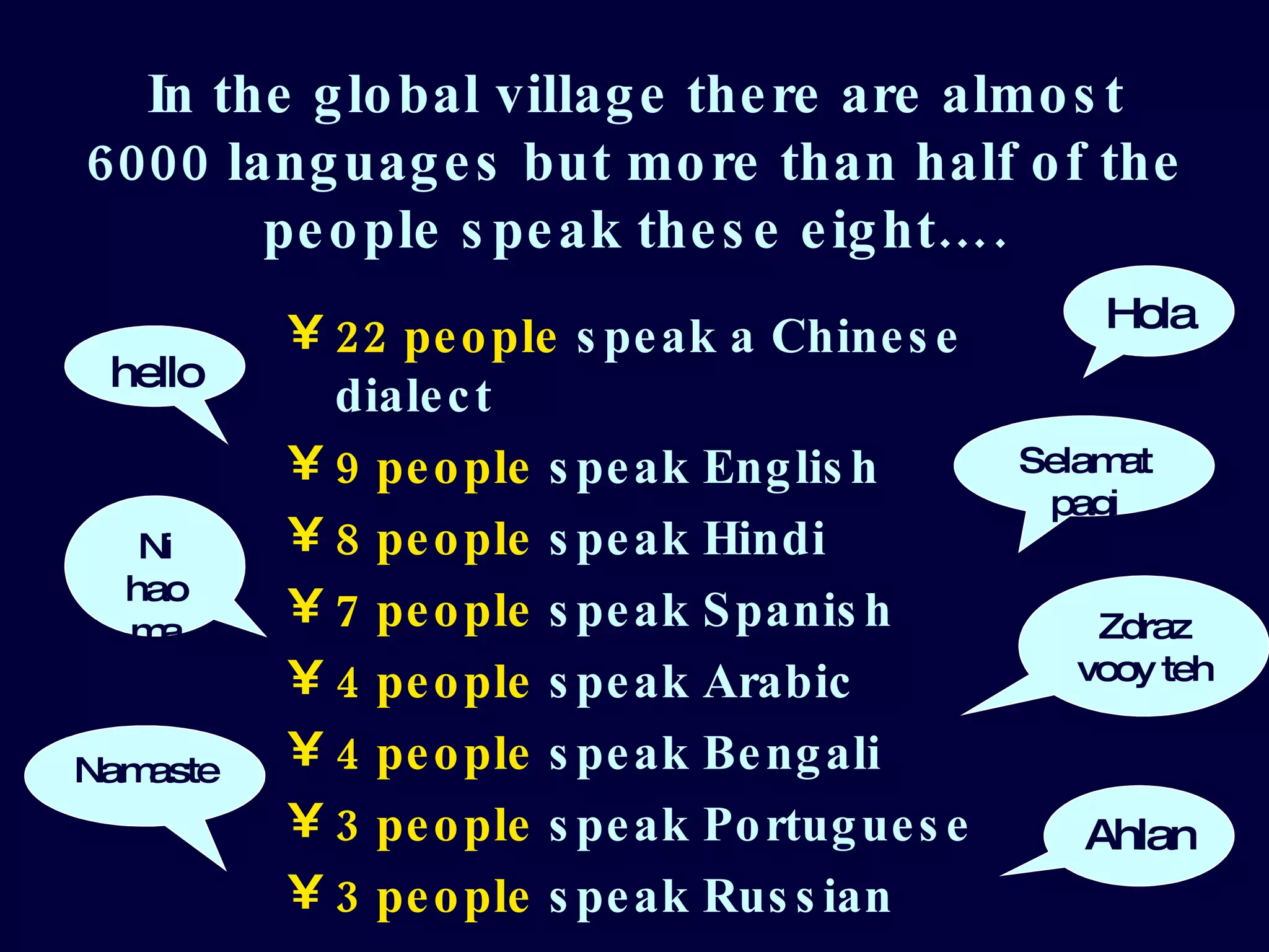 If The World Were A Village | PPT