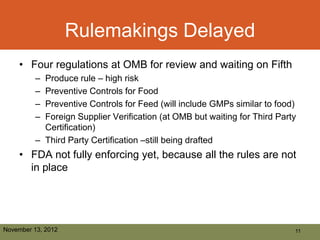 Critical Impact of Regulations to Food Sciene and the Food Industry | PPT