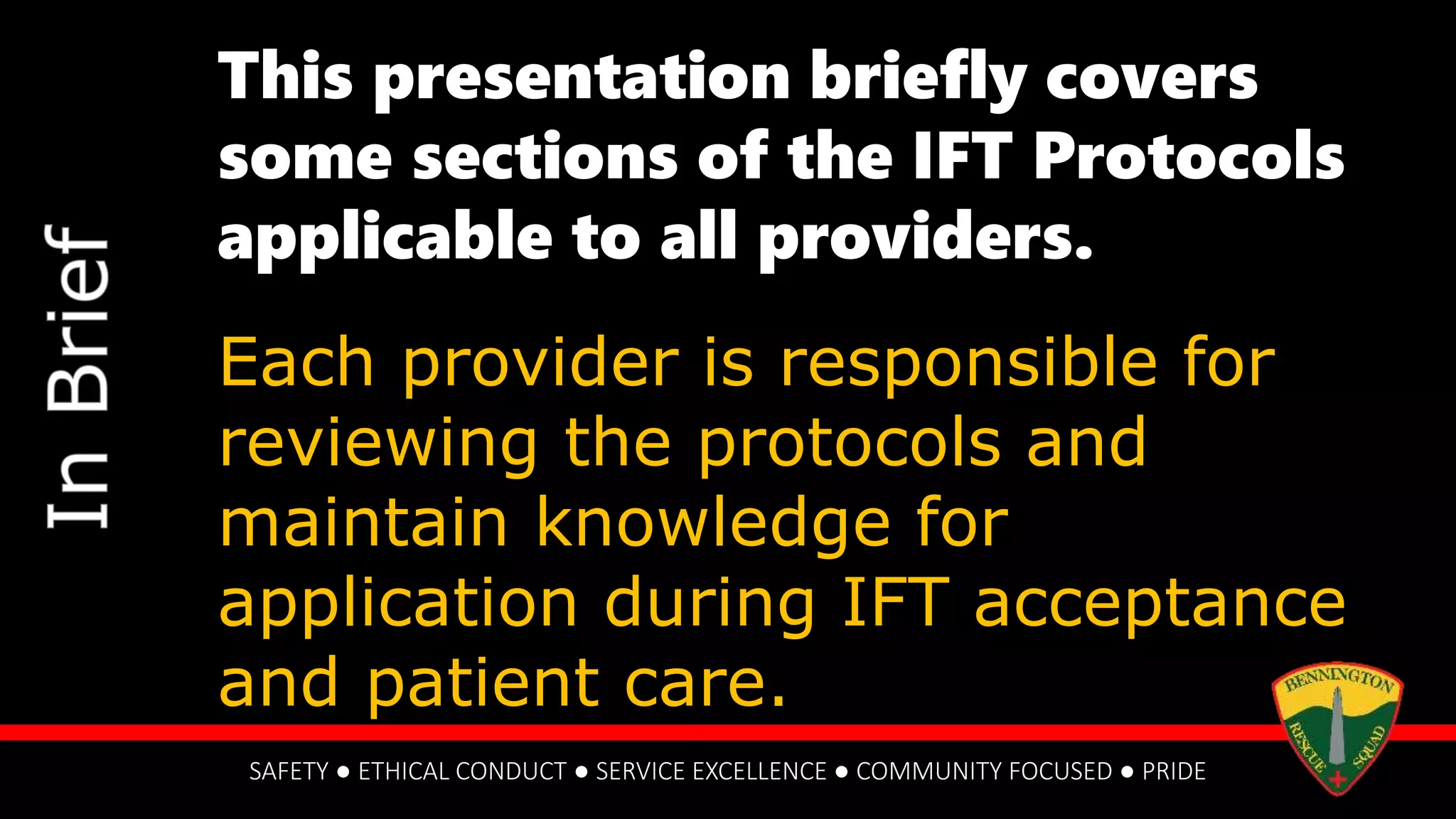 IFT protocol in brief | PPT