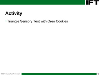 Sensory Science 101 Part II: Sensory Evaluation Methods | PPT