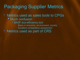 2008- Research Developments and Needs in Sustainable Packaging Metrics ...