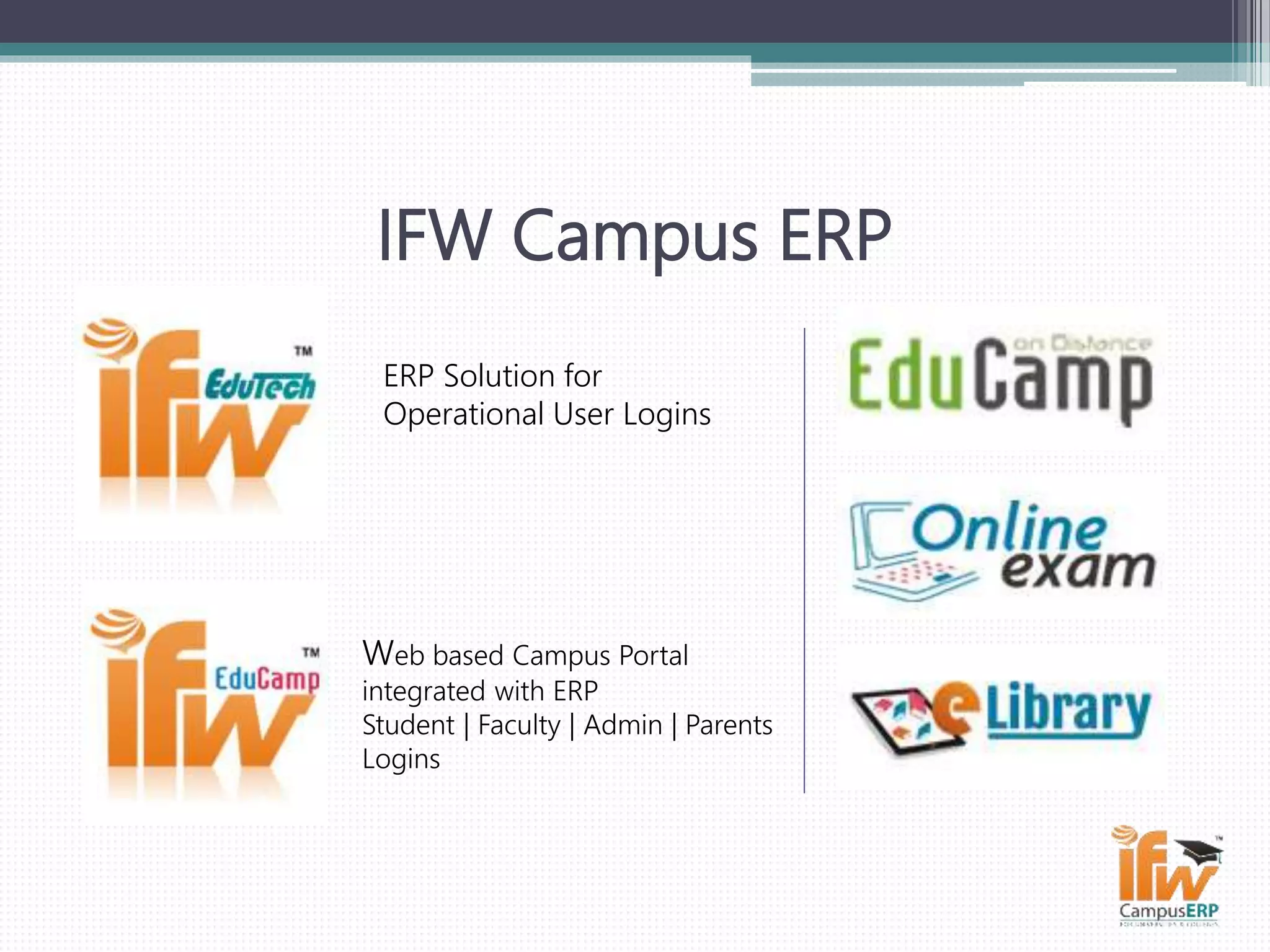 IFW Campus ERP- ERP Solution for Universities and Colleges | PPT