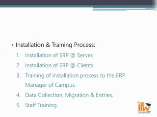 Ifw Campus Erp Erp Solution For Universities And Colleges Pptx