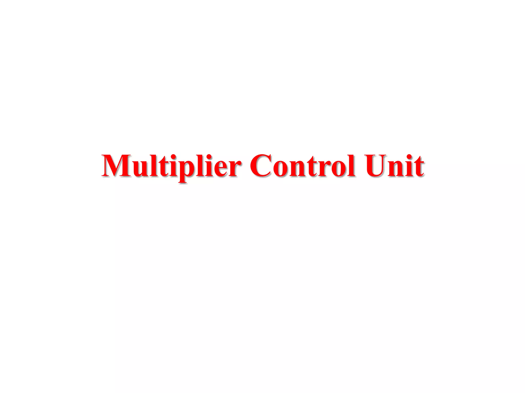 Multiplier control unit | PPTX