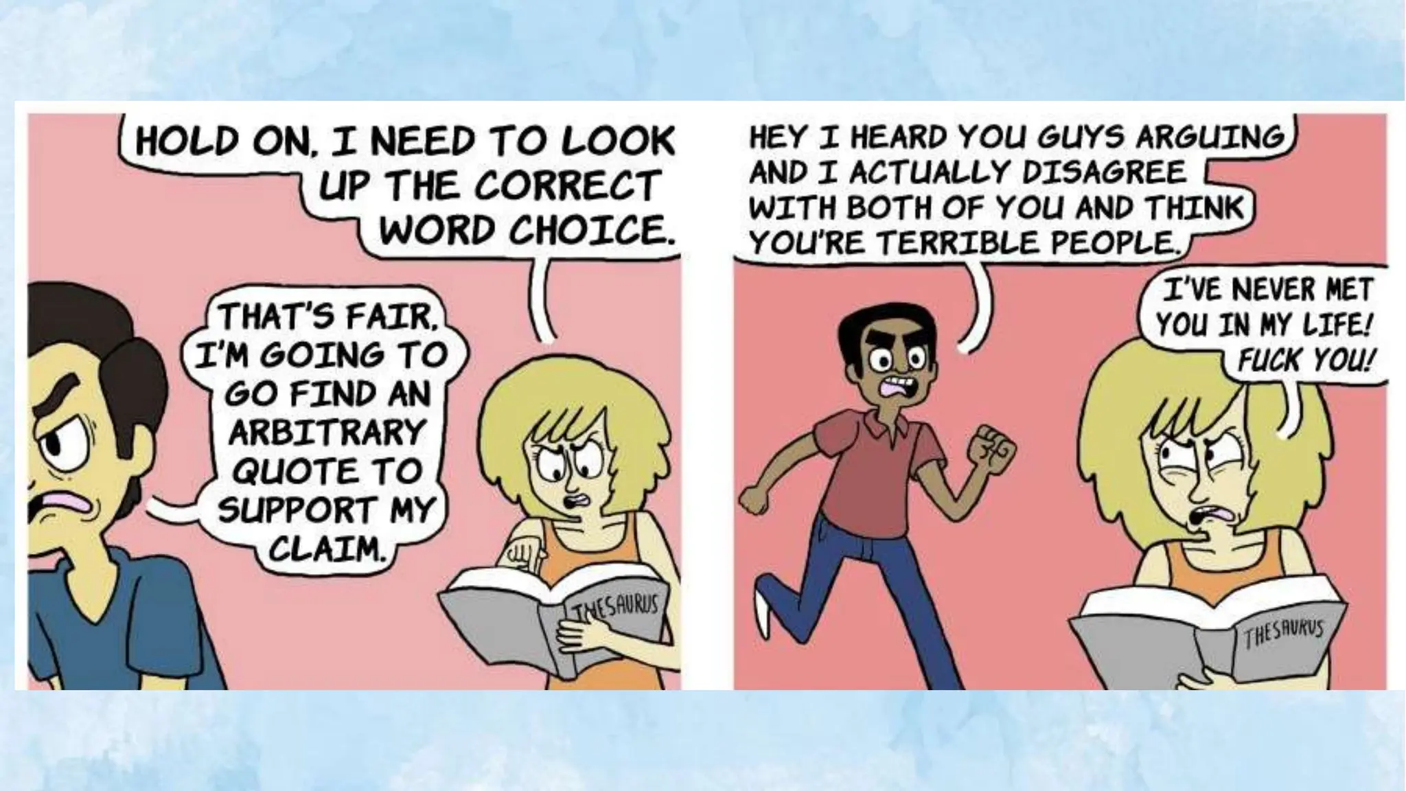 If You Argued in Real Life Like You Do on Facebook- Comics | PPTX