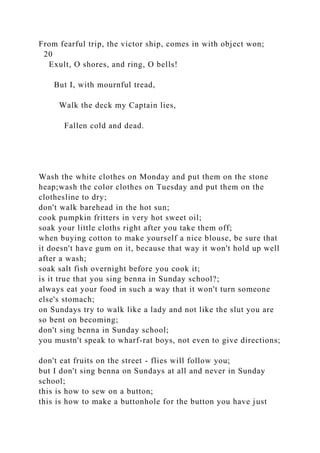 If You Forget Me,” Pablo NerudaI want you to knowone thing..docx ...