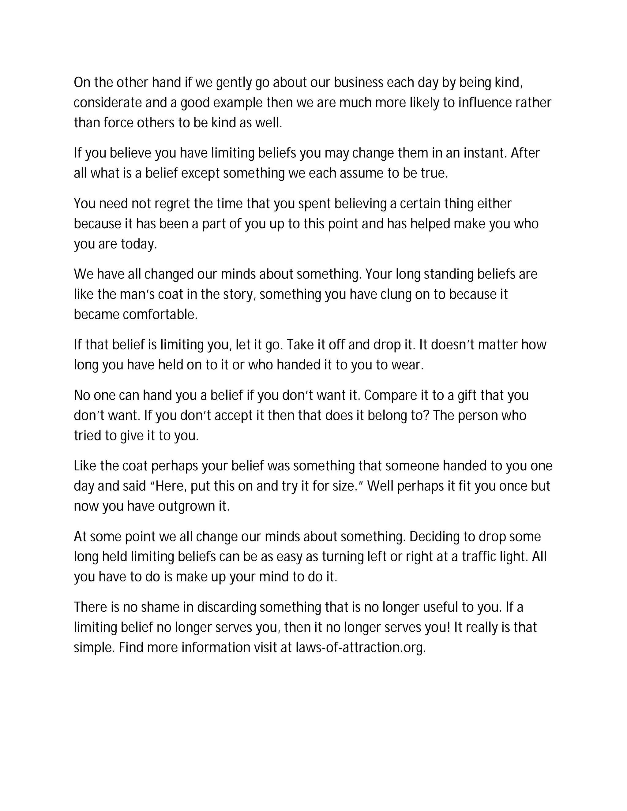 If You Have Limiting Beliefs You May Choose To Discard Them | PDF