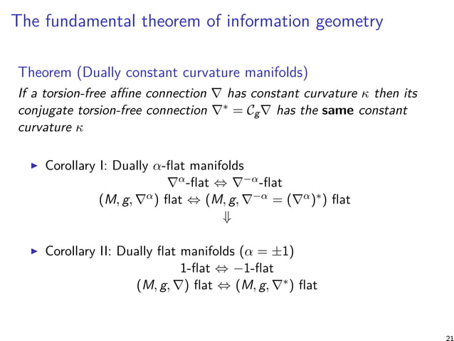 Information geometry: Dualistic manifold structures and their uses | PPT