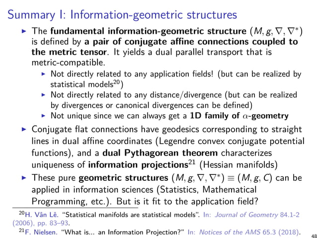 Information geometry: Dualistic manifold structures and their uses | PPT